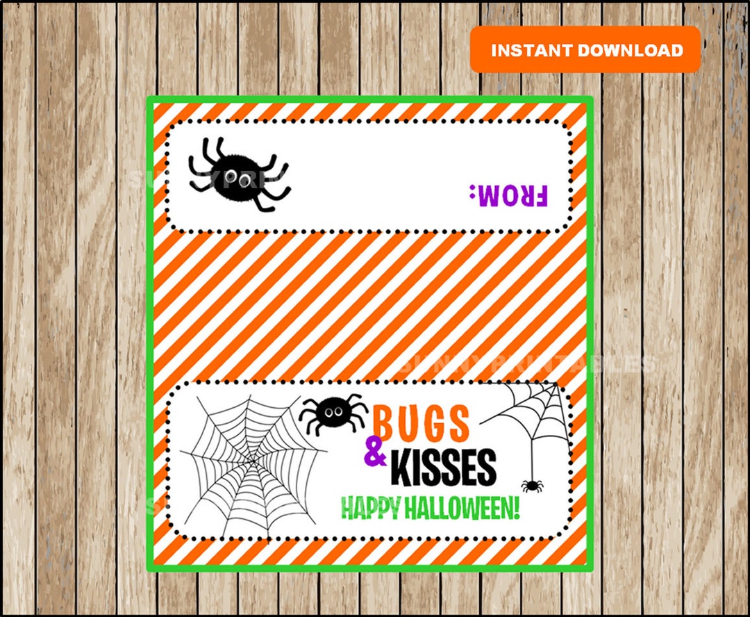 Bugs & Kisses Gift Tags and Bag Toppers. Instant Digital Download ...