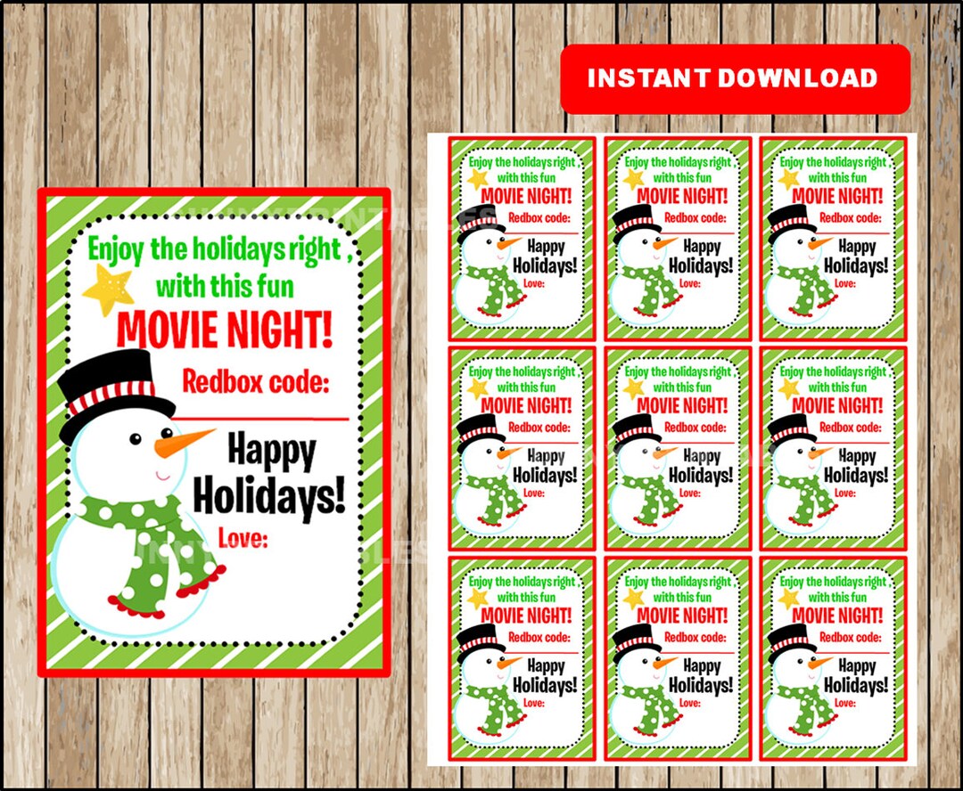 Printable Redbox Gift Tag - Enjoy the Holidays Right, With This Fun ...