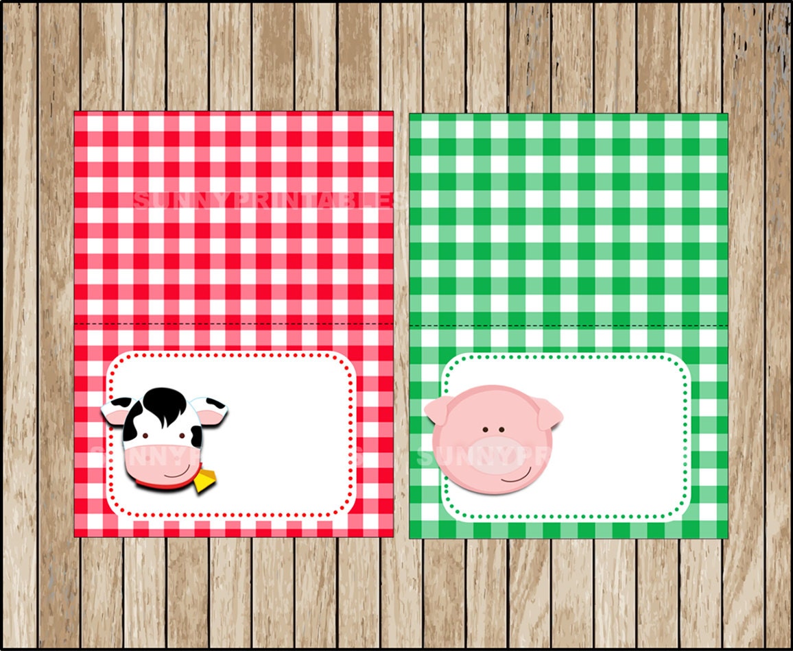 Farm Food Labels; Printable Farm Tent Cards, Farm Party Food Tent Cards ...