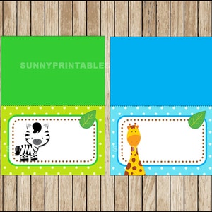 Safari Food Labels; Printable Safari Baby Shower Tent Cards, Safari ...