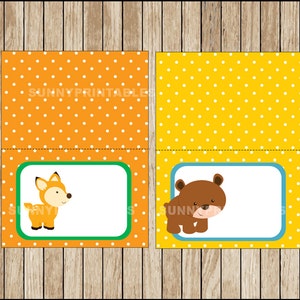 Woodland Food Labels; Printable Woodland Tent Cards, Woodland Party ...