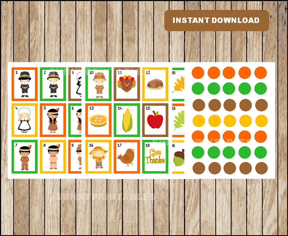 Printable 30 Thanksgiving Bingo Cards printable Harvest Bingo | Etsy