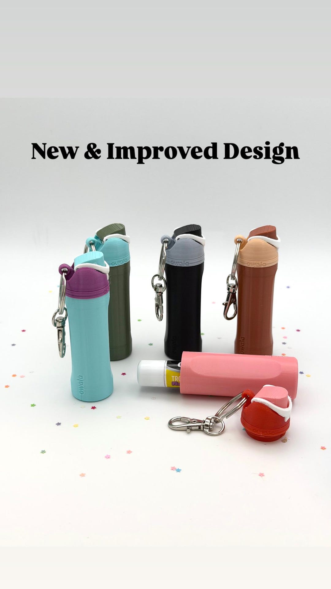 Mini Owala Keychain: Miniature Water Bottle, Chapstick Holder, Money ...