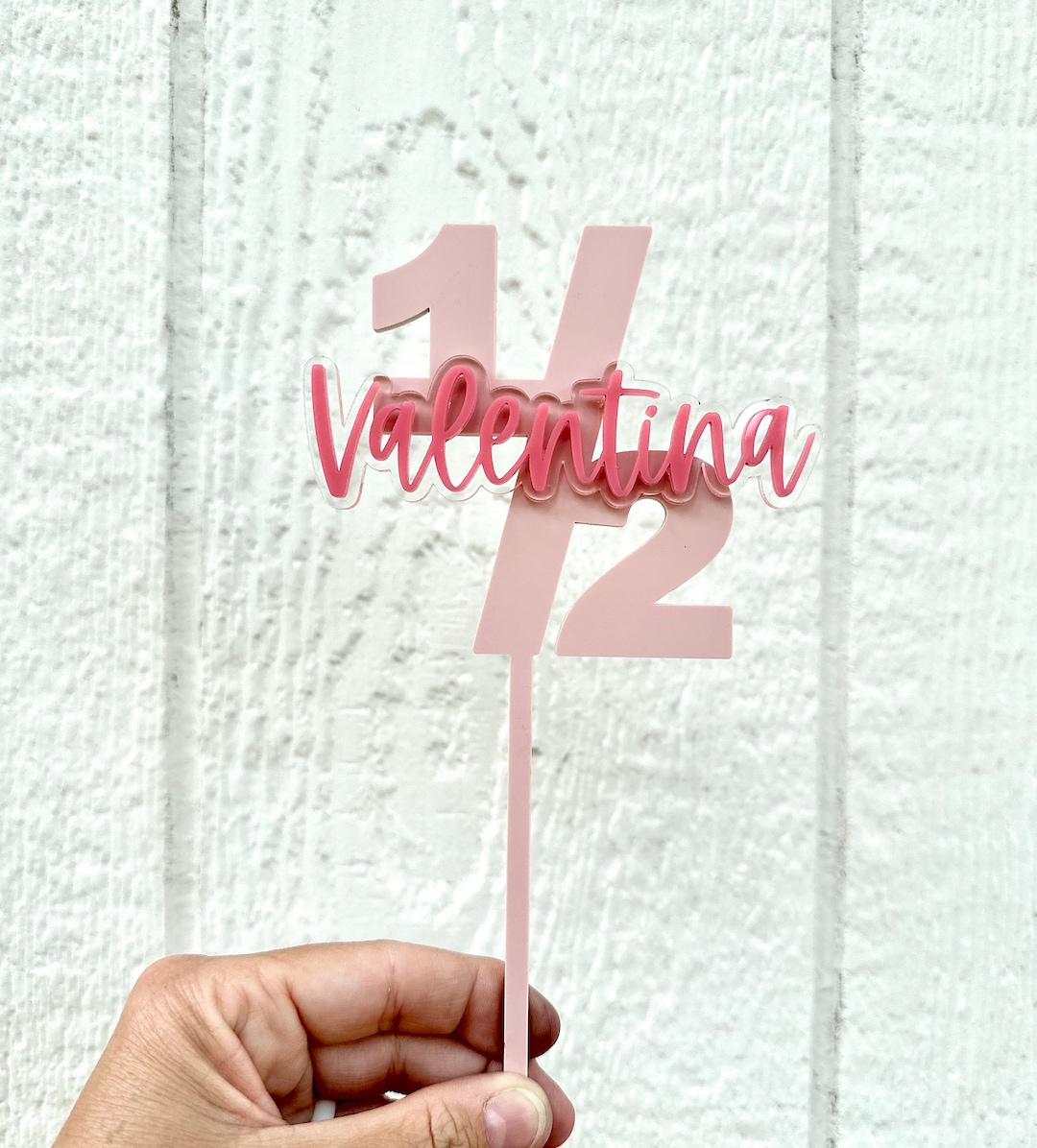 Custom Acrylic Half Birthday Cake Topper: Personalized Name & Age - Etsy