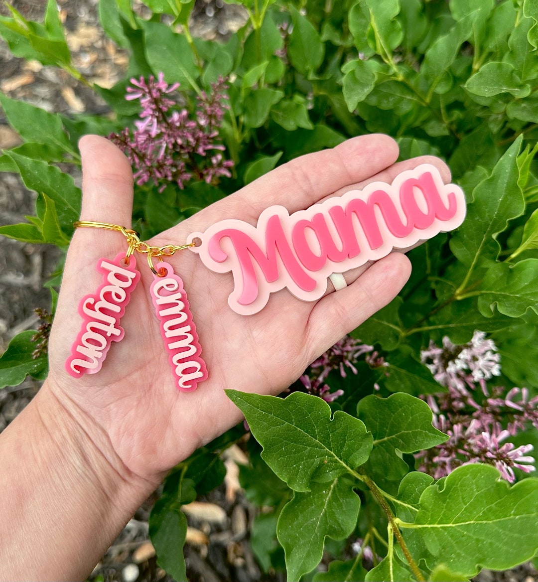 Personalized Acrylic Keychain: Mama, Mom, Grandma, Kids Names - Etsy