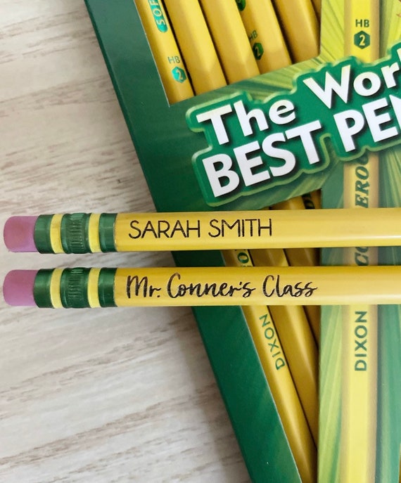 Personalized 2 Pencils. 12 Pack. Engraved Name. Teacher Gift. - Etsy