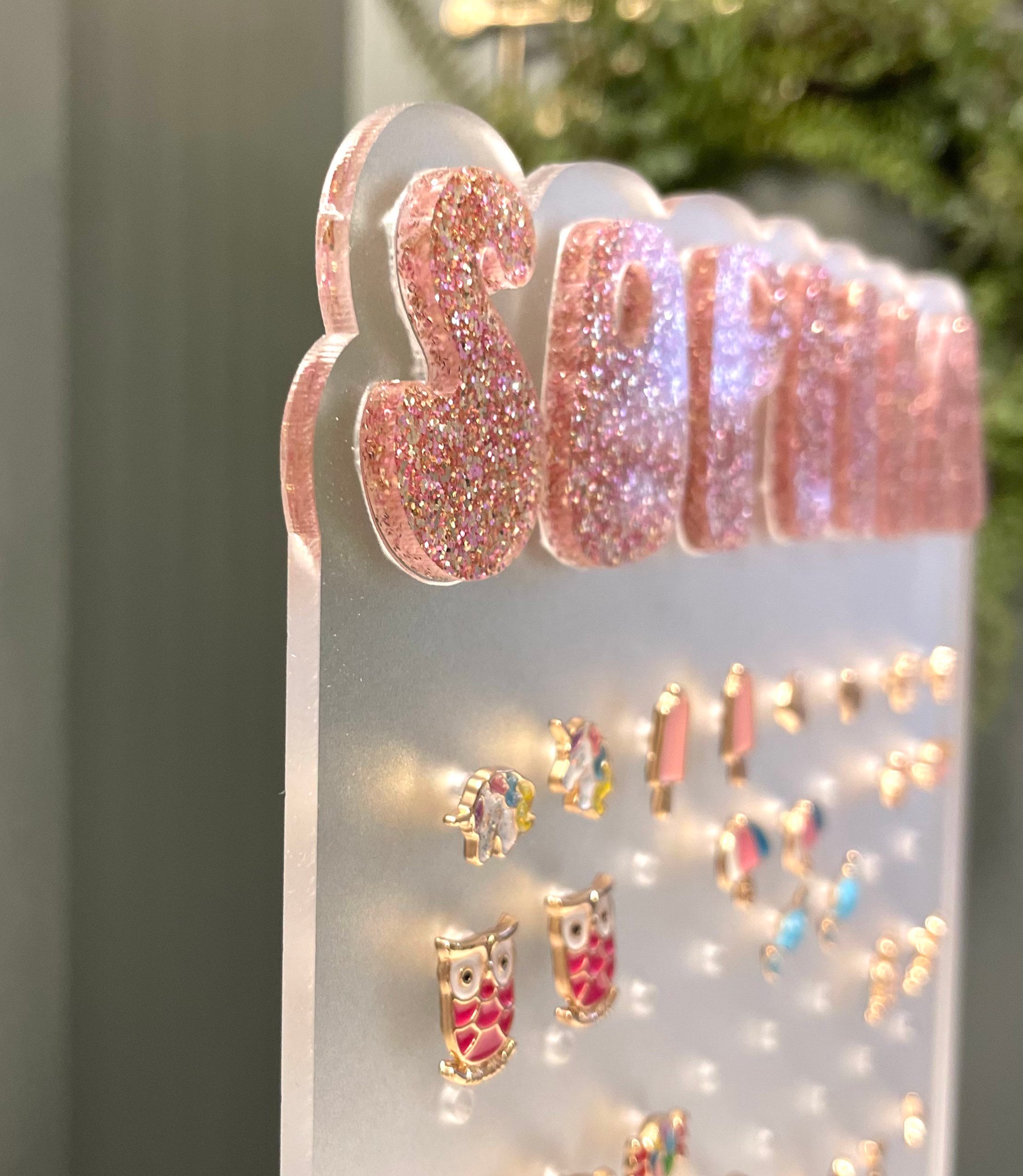 Personalized Acrylic Stud Earring Holder: 36 Pair Jewelry Stand - Etsy