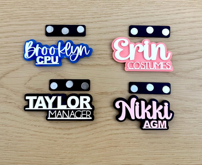 Custom Acrylic Magnetic Name Tag: Company Gift - Etsy