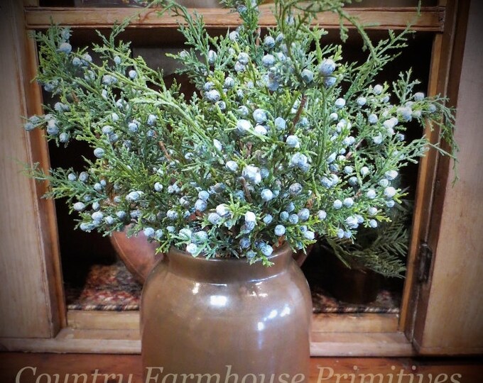 Juniper Berry Pine Stems | Artificial Berried Juniper | Primitive ...