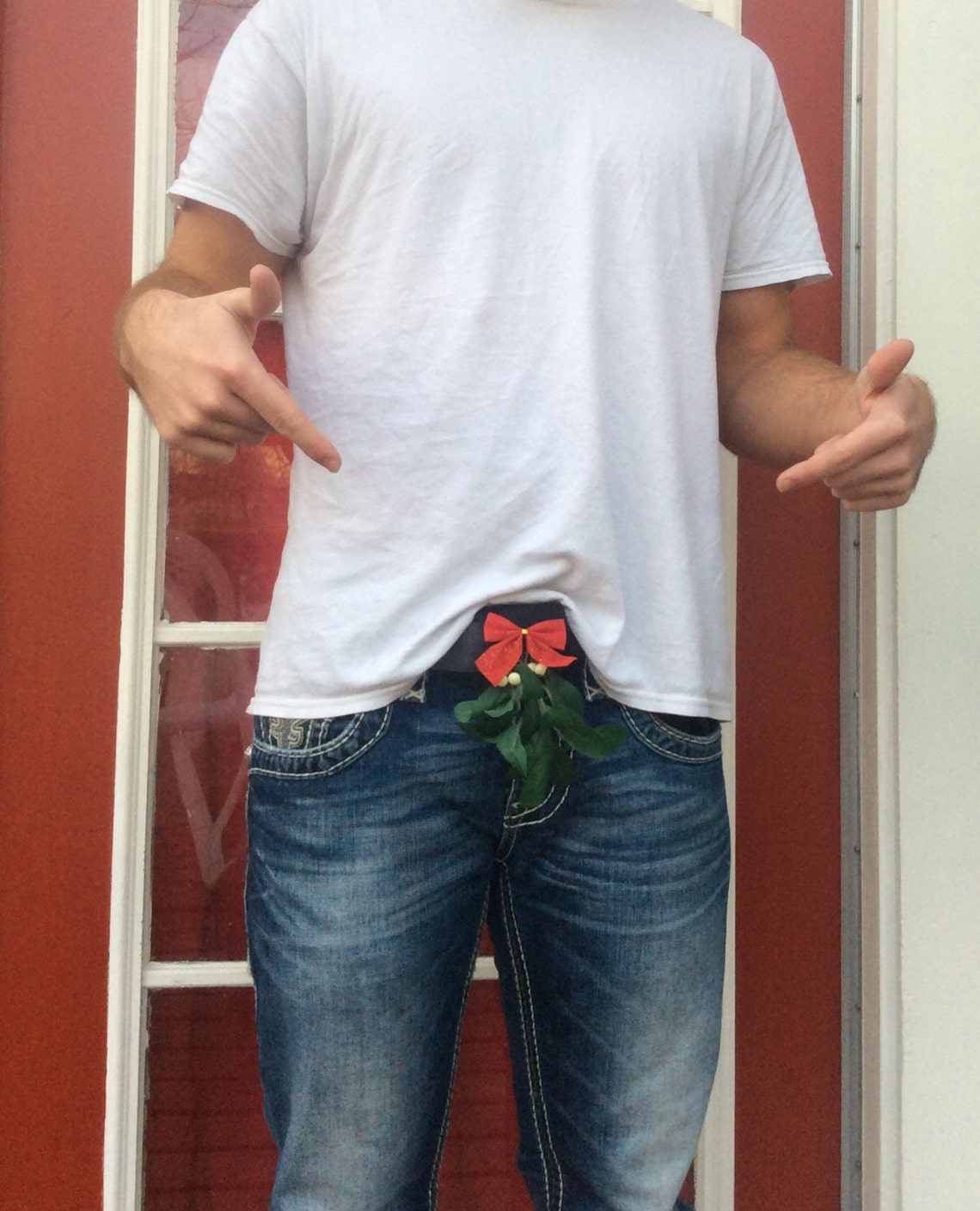 Ugly Christmas Sweater. Christmas Accessory. Mistletoe Belt Buckle ...