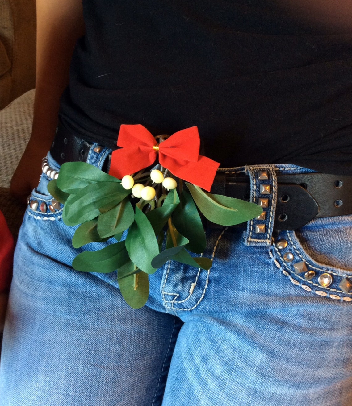 Christmas Tie. Mistletoe Belt Buckle Cover. Ugly Christmas Sweater - Etsy