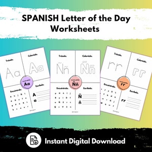 Spanish Letter of the Day Worksheets homeschool, Preschool, Pre-k ...
