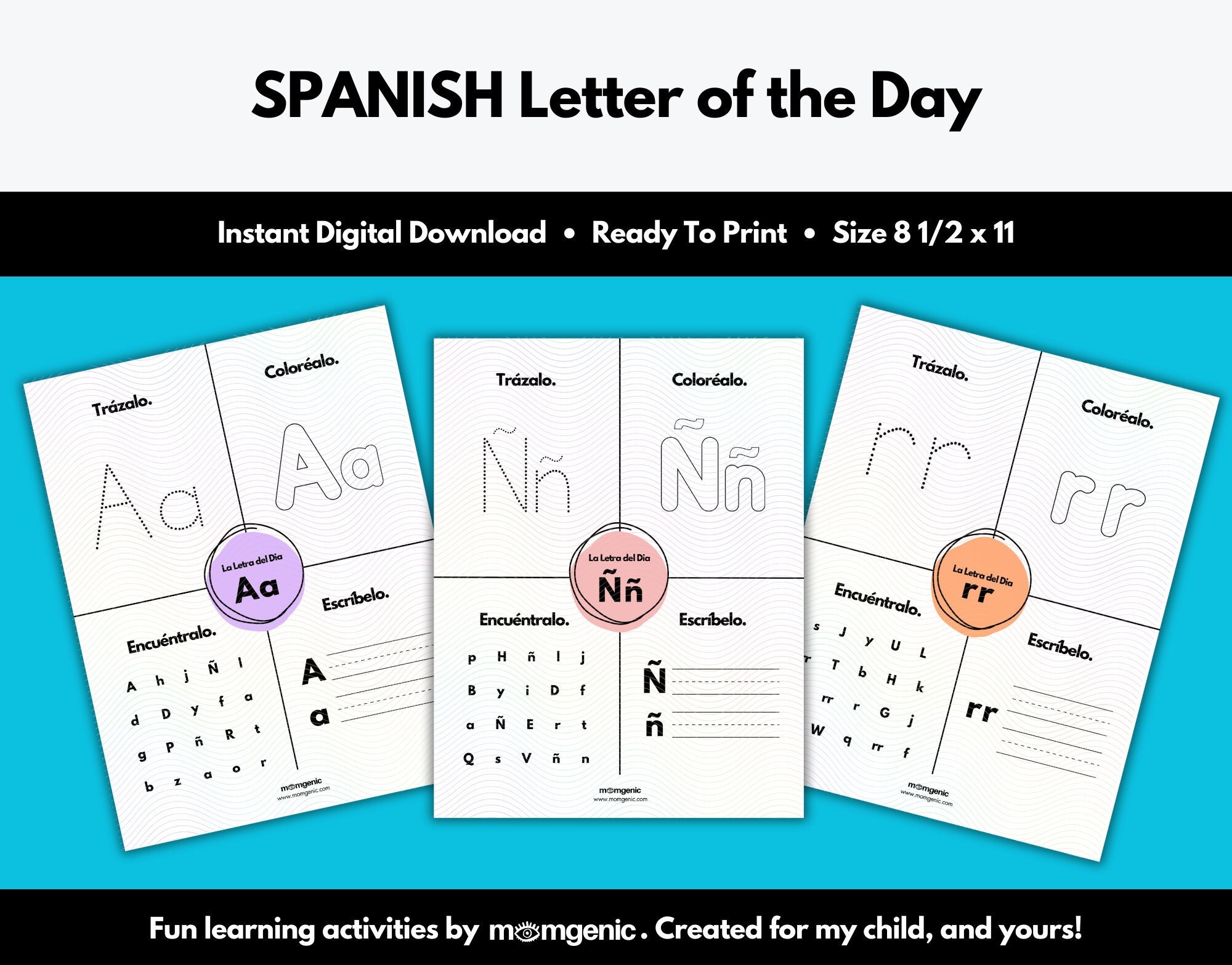 Spanish Letter of the Day Worksheets (homeschool, Preschool, Pre-k ...