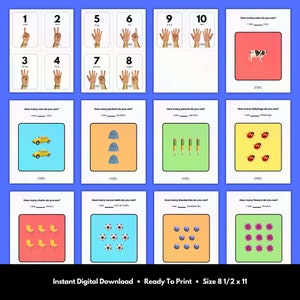 Counting Flashcards and Activity (1 to 10, Learning Numbers, Count to ...