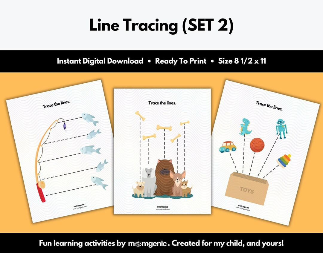 Line Tracing, Set 2 (tracing Lines, Learn to Write, Toddler Learning ...