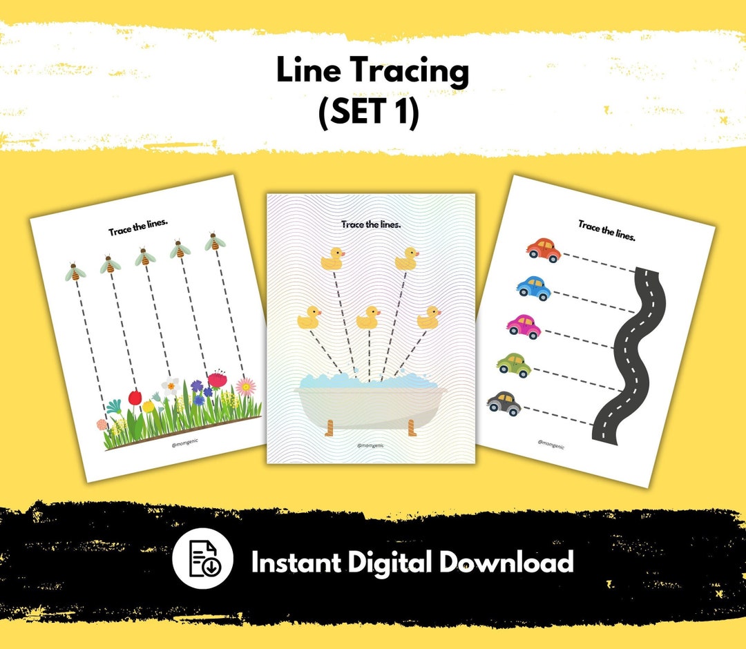 Line Tracing, Set 1 fine Motor Skills, Learn to Write, Toddler Learning ...