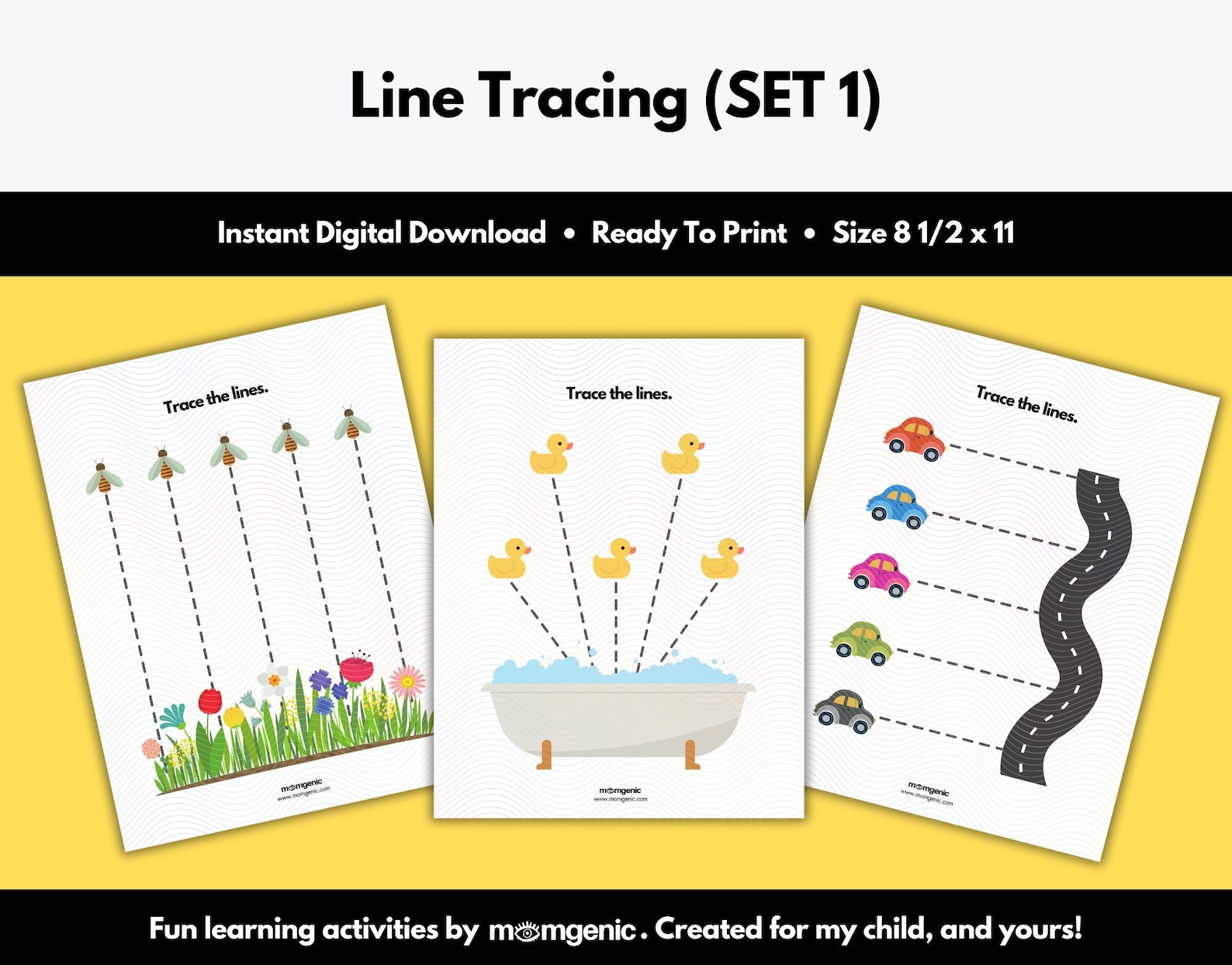 Line Tracing, Set 1 (fine Motor Skills, Learn to Write, Toddler ...
