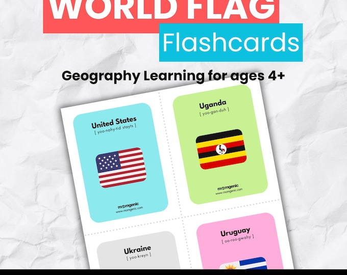 Printable World Country Flags for Kids Learning, 195 Countries ...
