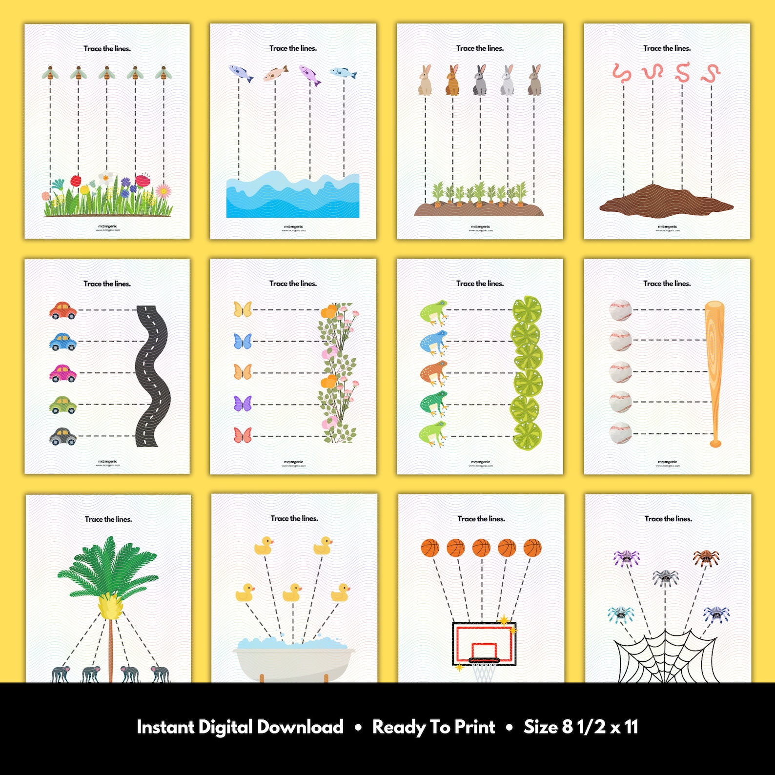 Line Tracing, Set 1 (fine Motor Skills, Learn to Write, Toddler ...