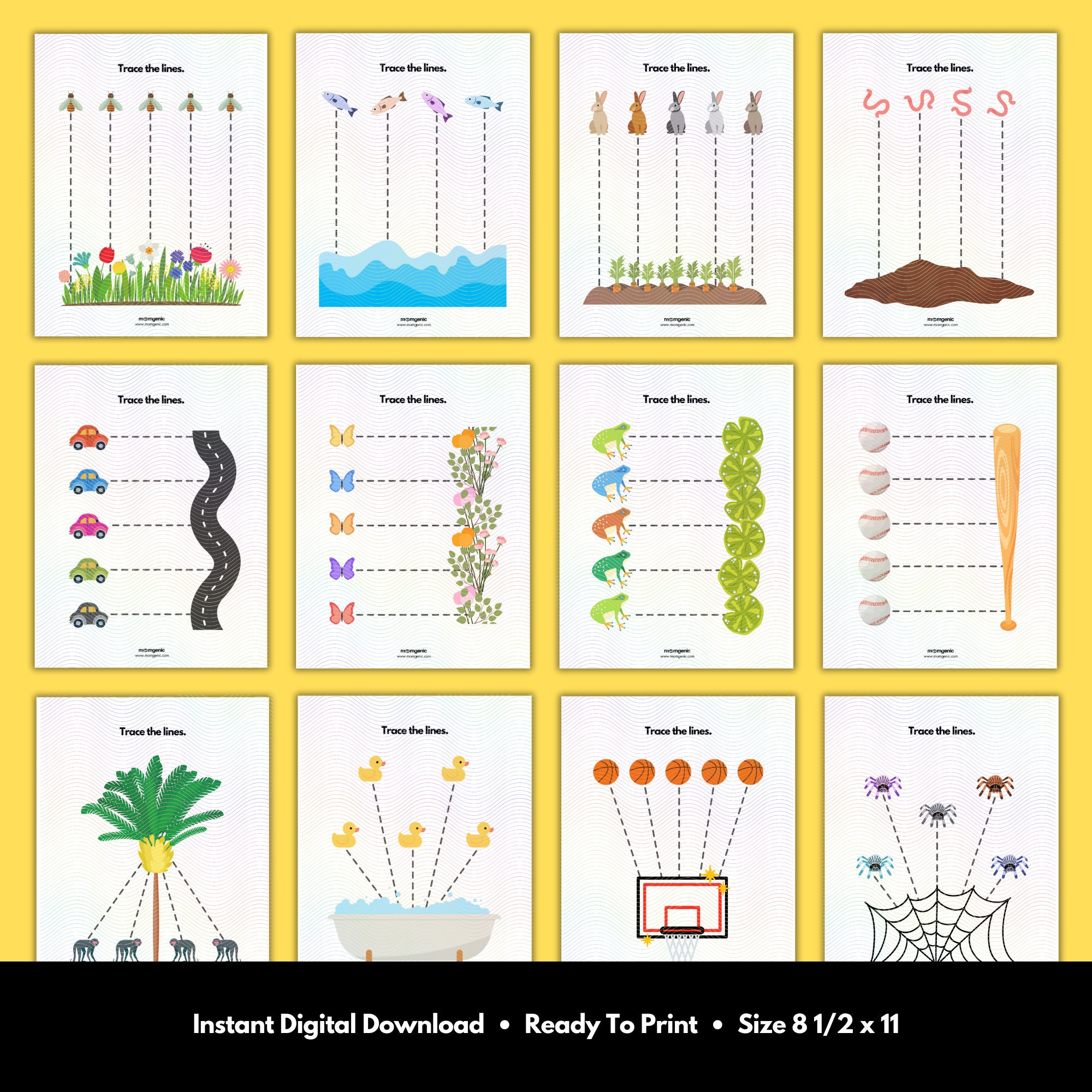 Line Tracing, Set 1 (fine Motor Skills, Learn to Write, Toddler ...