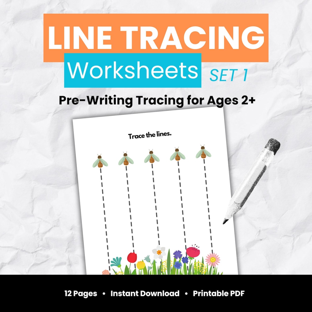 Line Tracing Worksheets, Set 1 | Pre-writing Tracing for Toddlers ...