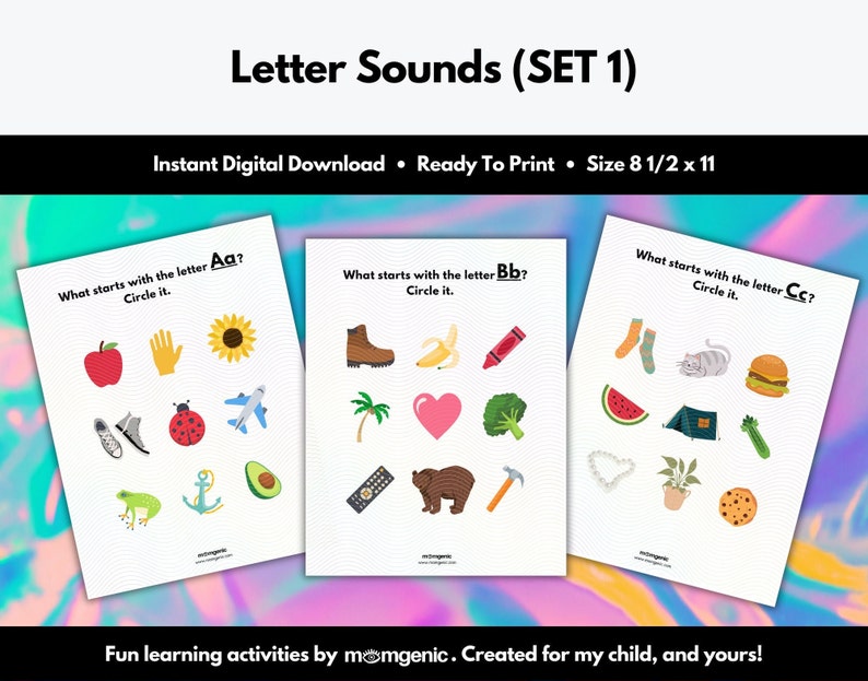 Letter Sound Worksheets- SET 1 (phonics, Pre-reading, Learning Letters ...