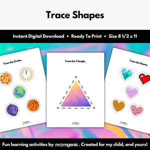 Shape Tracing Worksheets - SET 1 (fine Motor Skills, Practicing ...