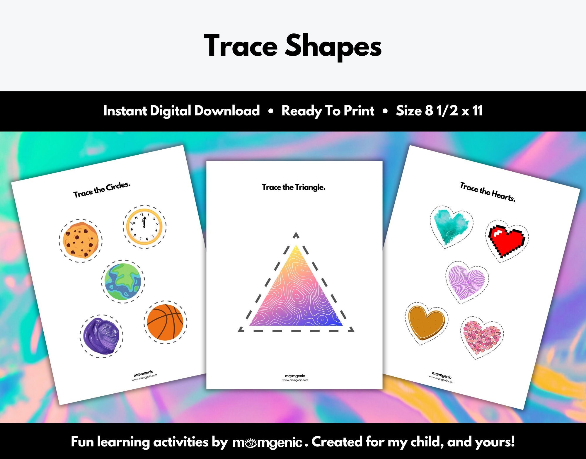 Shape Tracing Worksheets - SET 1 (fine Motor Skills, Practicing ...