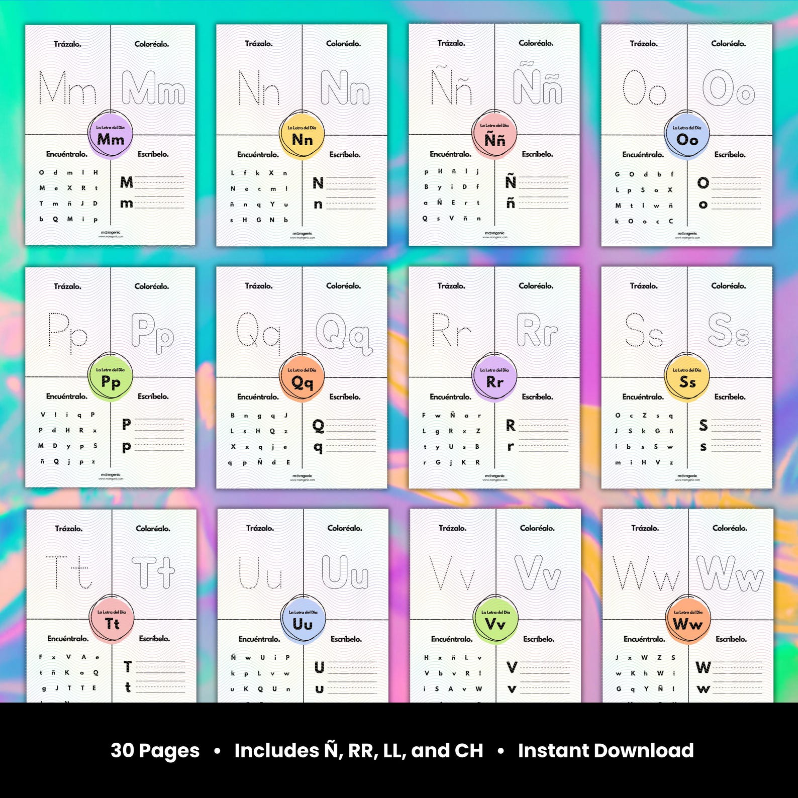 Spanish Letter of the Day Worksheets | Bilingual Alphabet Printable for ...