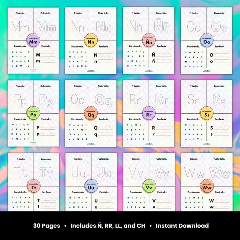 Spanish Letter of the Day Worksheets | Bilingual Alphabet Printable for ...