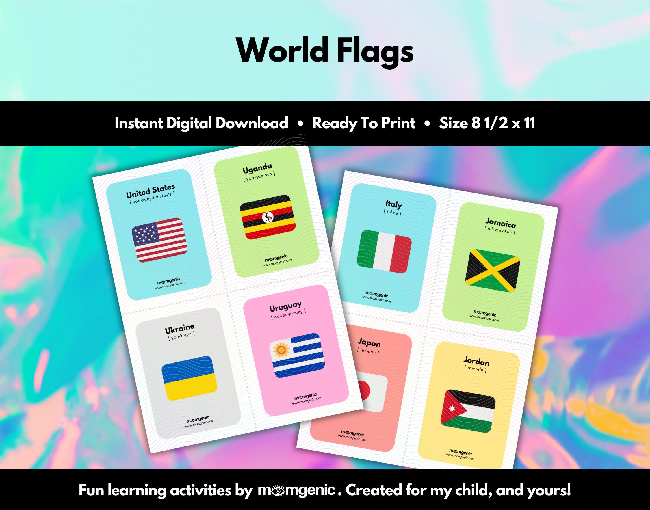 World Flags (228 Country Flags, International Flags, Learning ...