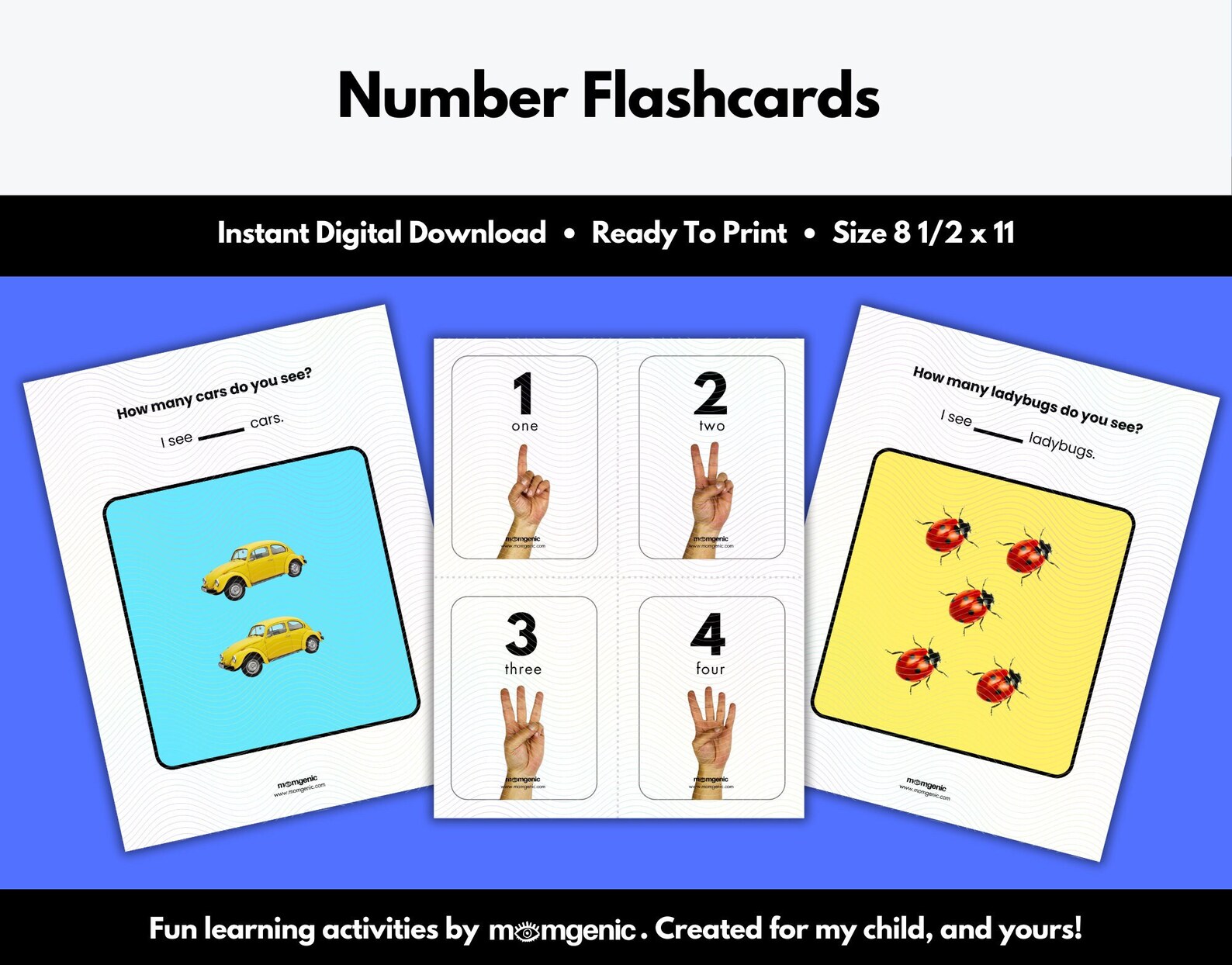 Counting Flashcards and Activity (1 to 10, Learning Numbers, Count to ...