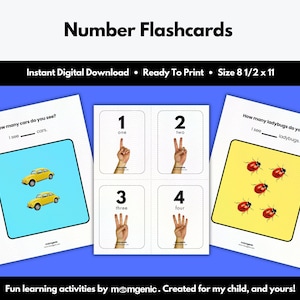 Counting Flashcards and Activity (1 to 10, Learning Numbers, Count to ...