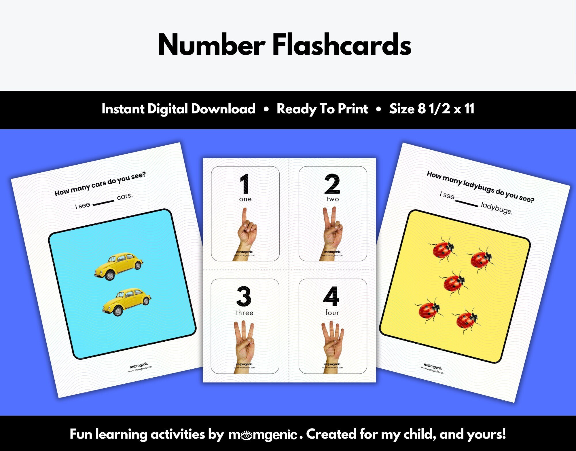 Counting Flashcards and Activity (1 to 10, Learning Numbers, Count to ...