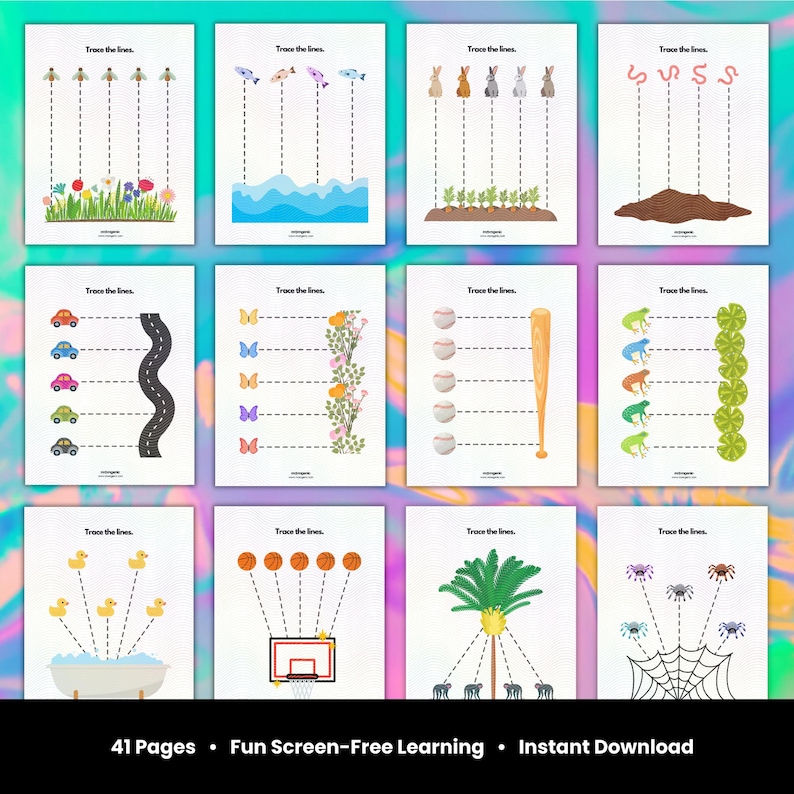 Line Tracing Worksheets Bundle for Toddlers Ages 2+ | Pre-writing ...