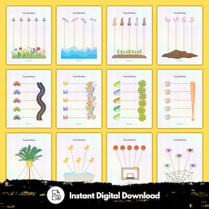 Line Tracing, Set 1 fine Motor Skills, Learn to Write, Toddler Learning ...