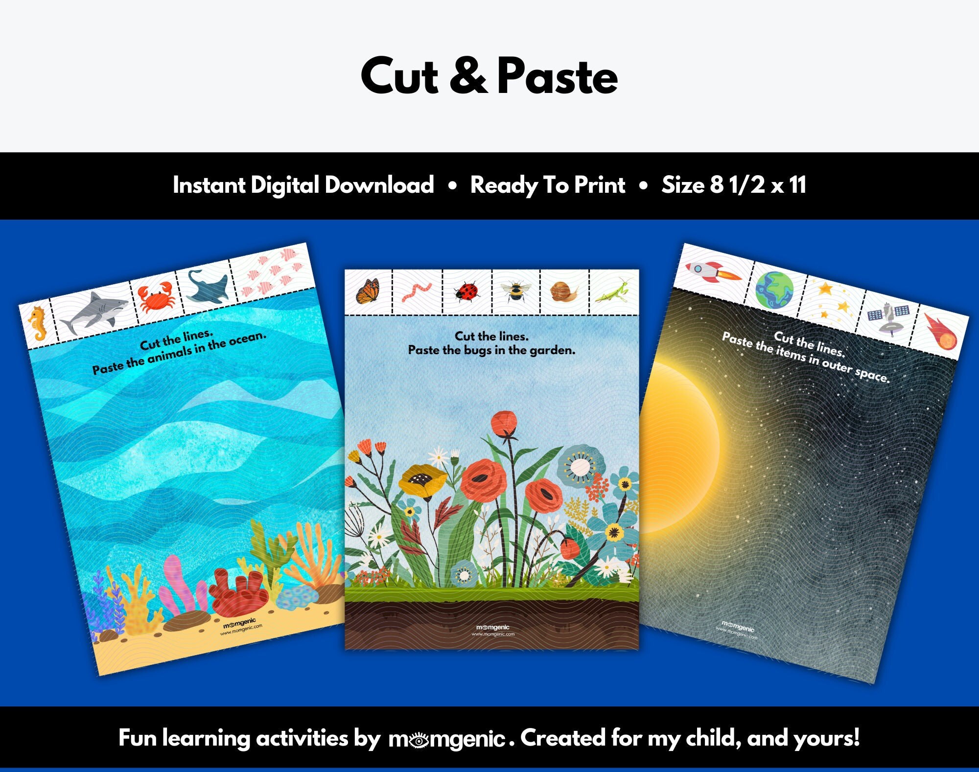 Cut and Paste Activity fine Motor Skills, Learn to Cut With Scissors ...