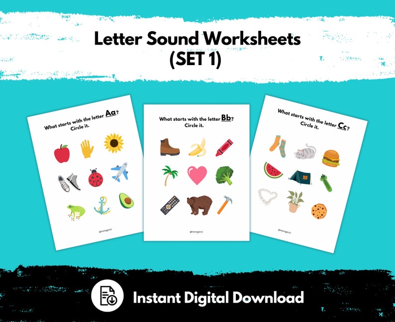Letter Sound Worksheets SET 1 phonics, Phoneme, Homeschool, Education ...
