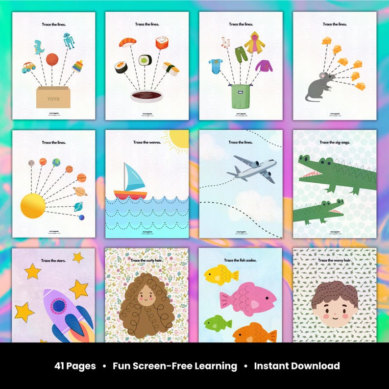Line Tracing Worksheets Bundle for Toddlers Ages 2+ | Pre-writing ...