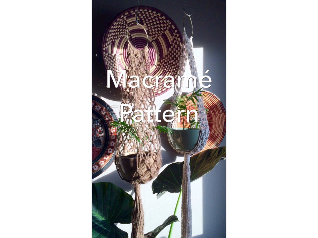 PIXIE Macramé Pattern//diy Tutorial Wall Plant Hanger Beginner Basic Instructions Macrame Fiber ...