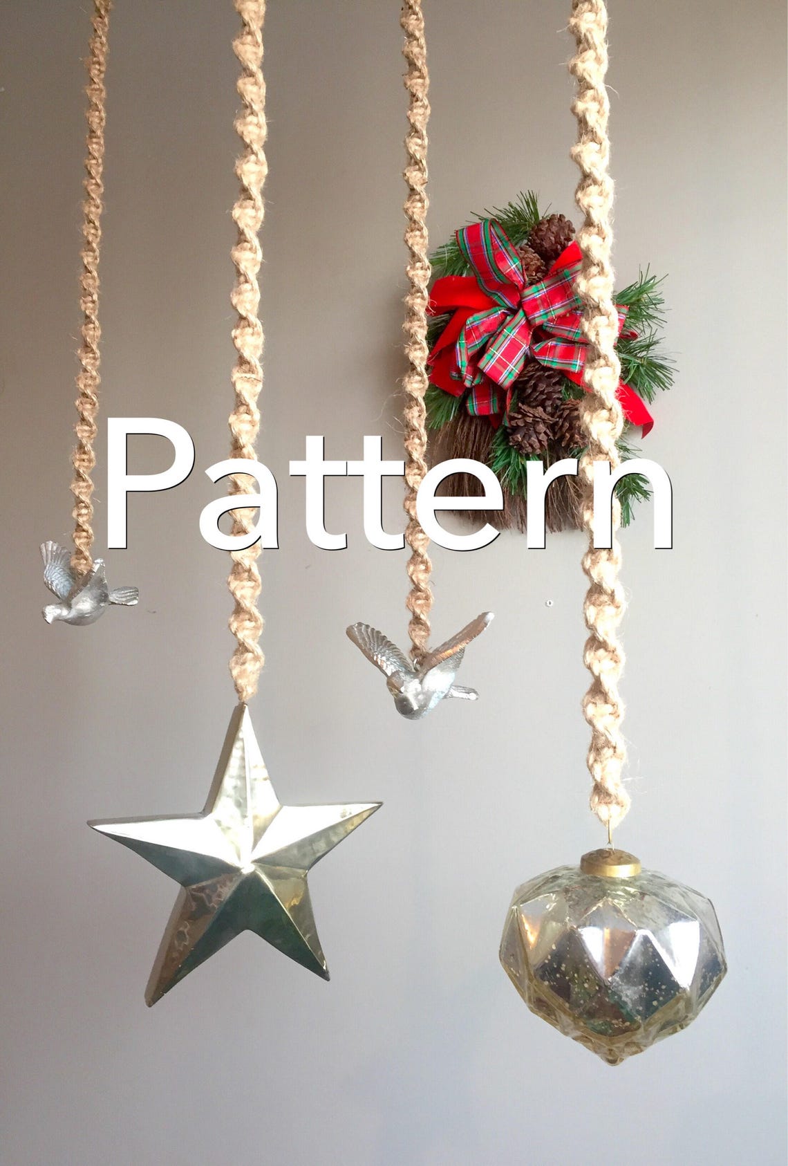 Macramé Pattern Spiral Hanger for Ornament Bell Beginner Basic | Etsy