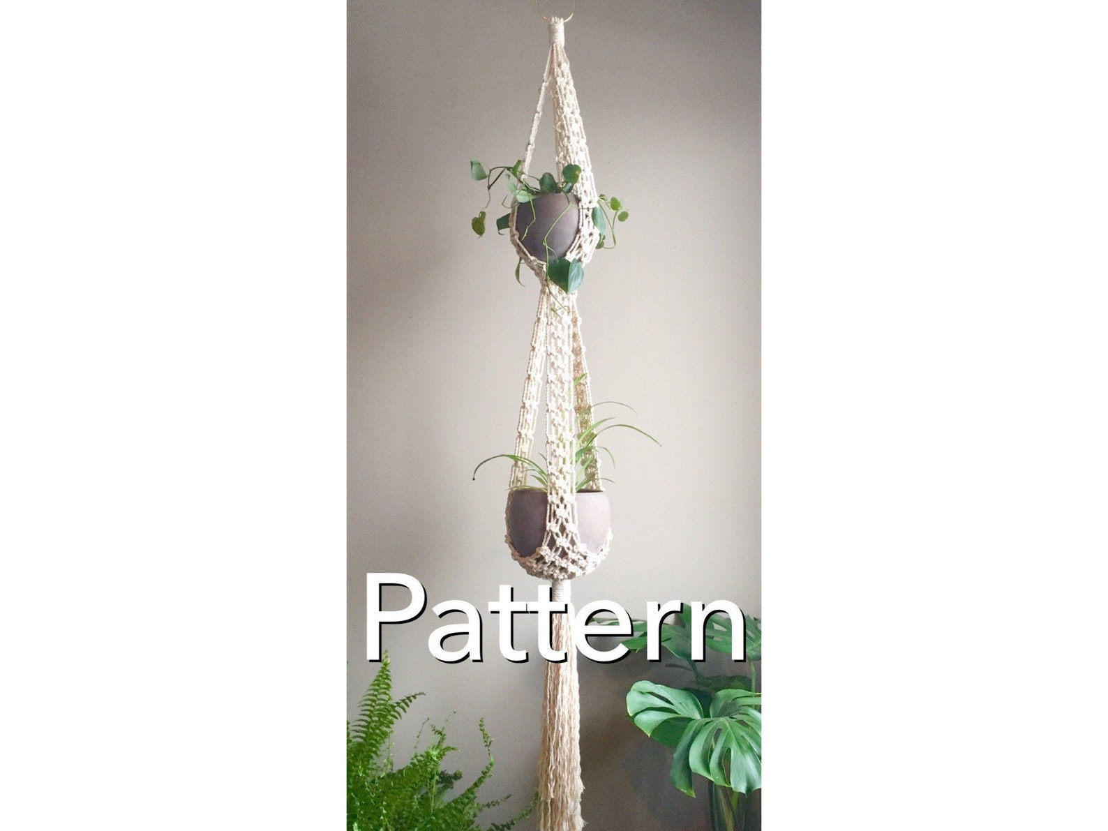 DOUBLE STELLA Macramé Pattern Intermediate//plant Hangerpdf - Etsy ...