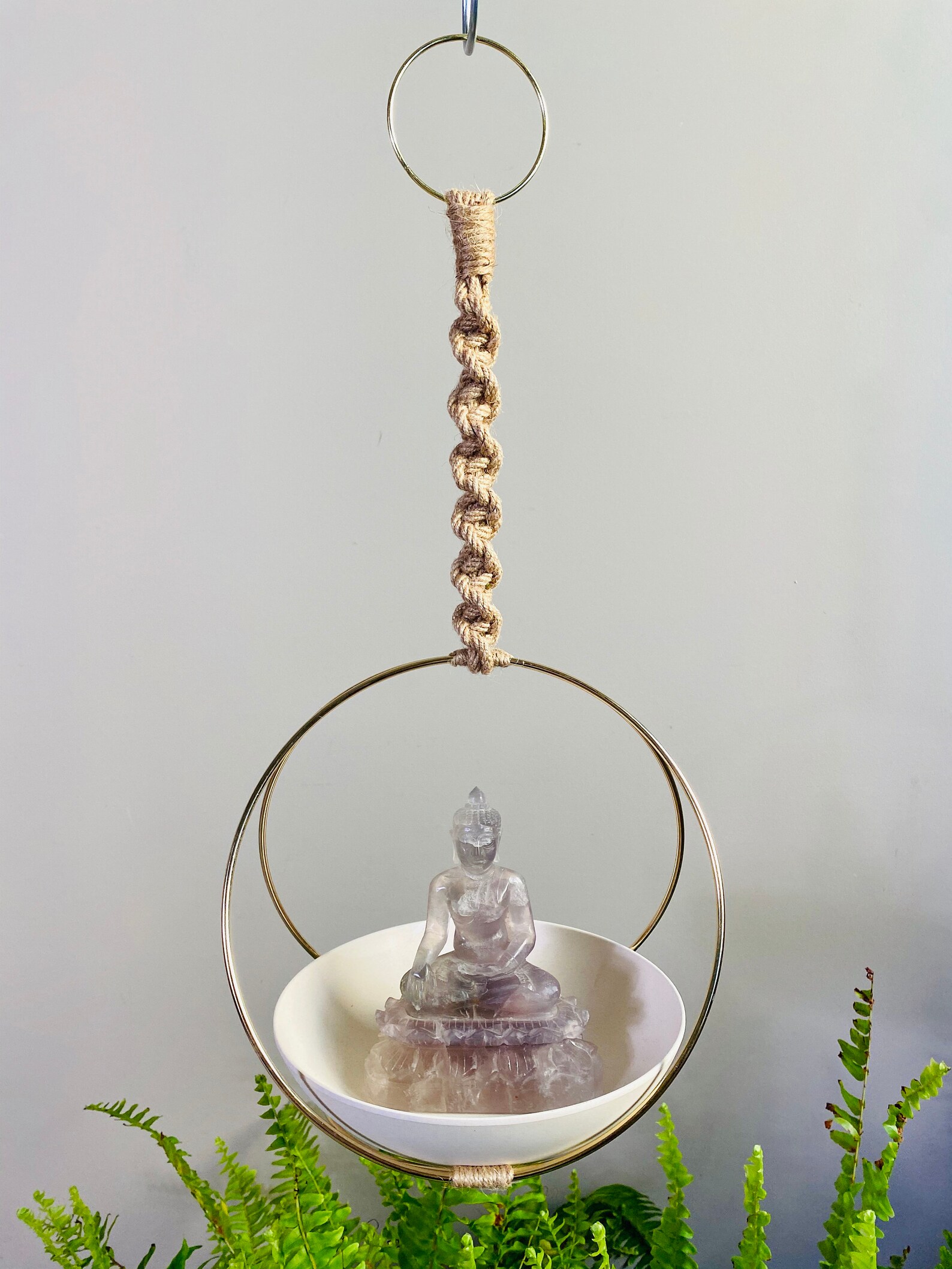 MIDI SANSA Hoop Macramé Hanger//fruit Bowl Crystals Toiletries - Etsy