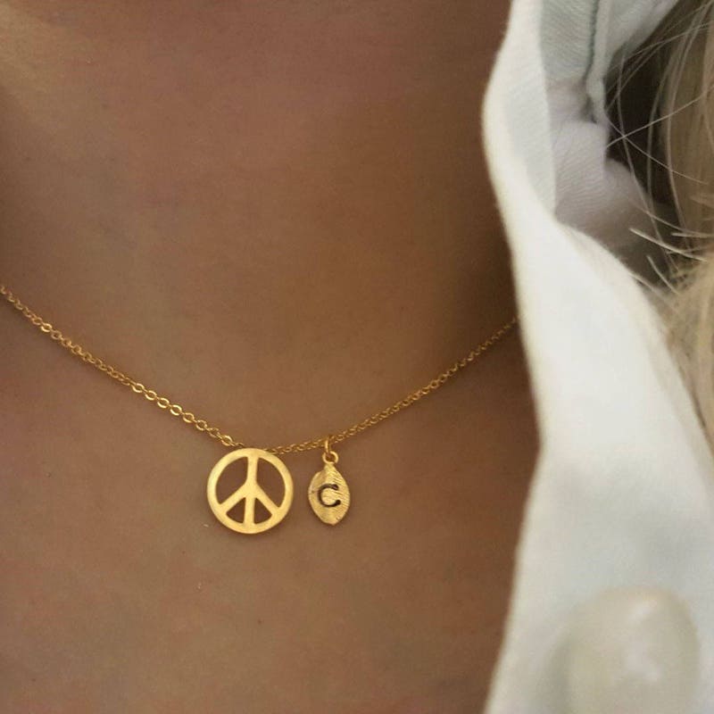 Peace Sign Necklace - Etsy