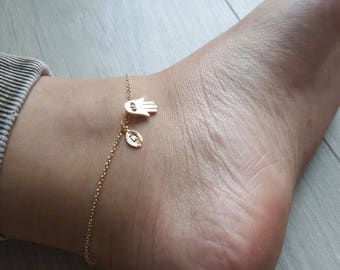Hamsa Hand Anklet - Etsy