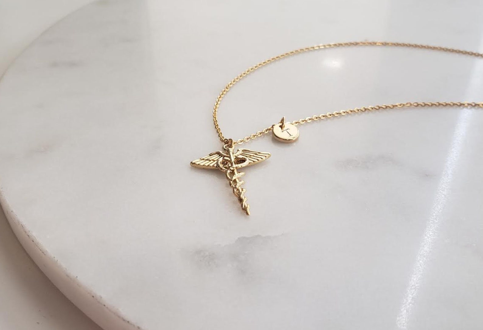 Caduceus Necklace Medical Symbol Necklace Caduceus Medical Jewelry ...