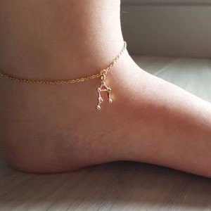 Zodiac Sign Anklet,constellation Anklet,star Anklets,leo,virgo, Libra ...