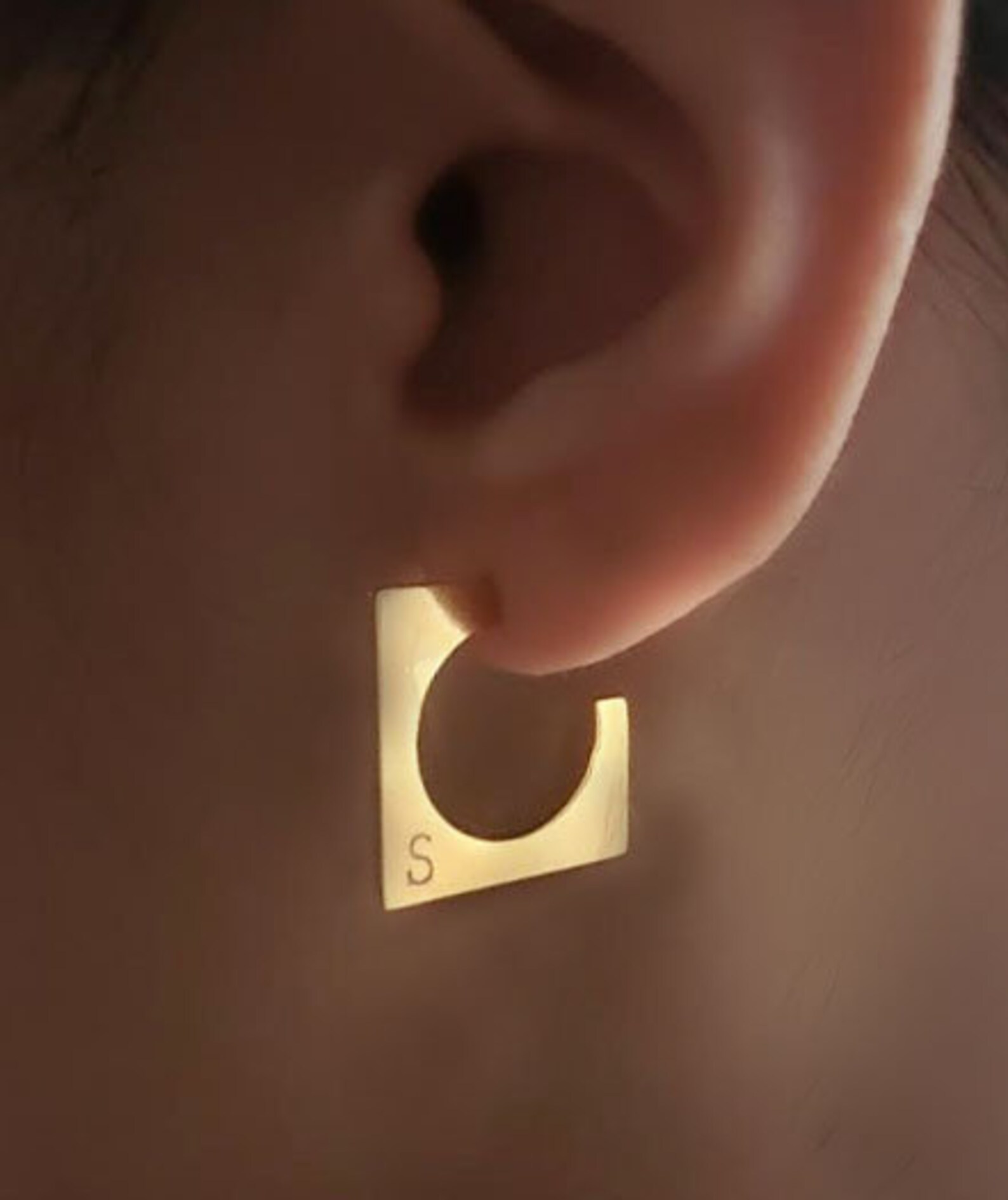 Square Earring/rectangle Earring/square Ear Jacket/square Ear - Etsy