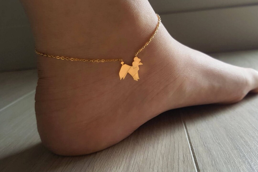 Dainty Poodle Anklet, Poodle Dog Anklet,delicate Dog Anklet,unique ...