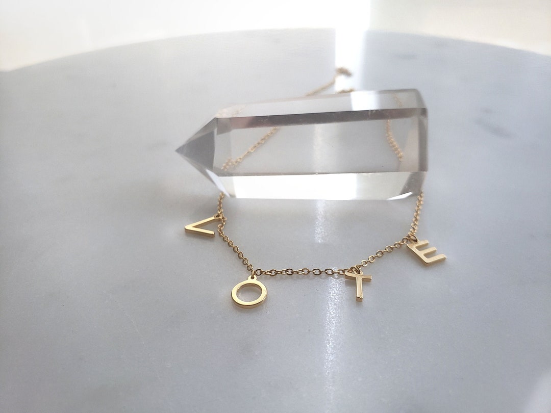 Vote Necklace - Michelle Obama Necklace - Name Necklace- Initial ...